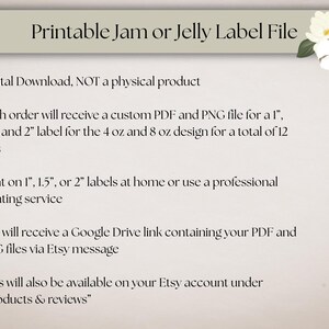 Printable Jam, Jelly, or Preserves Labels | Canning Labels Digital ...