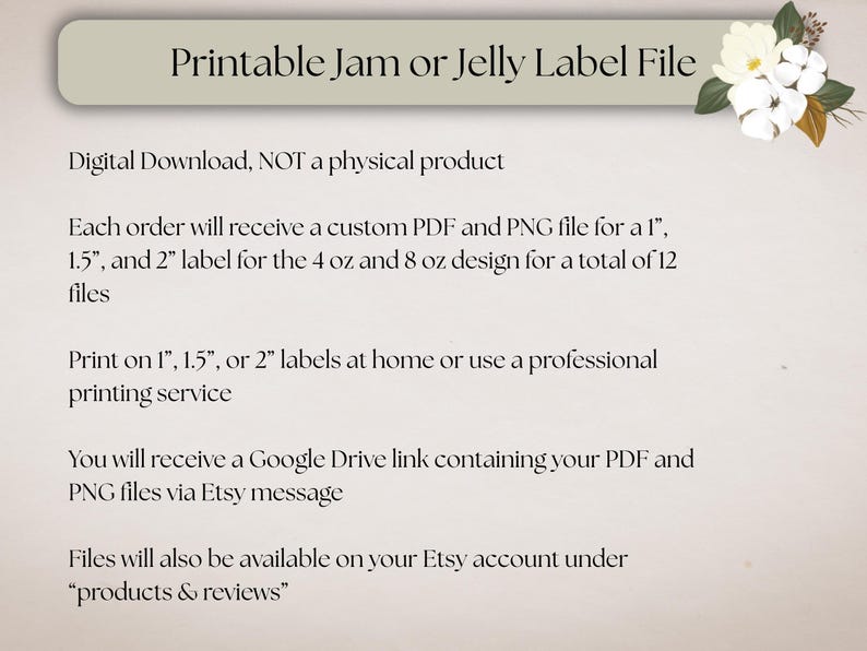 Printable Jam, Jelly, or Preserves Labels | Canning Labels Digital ...