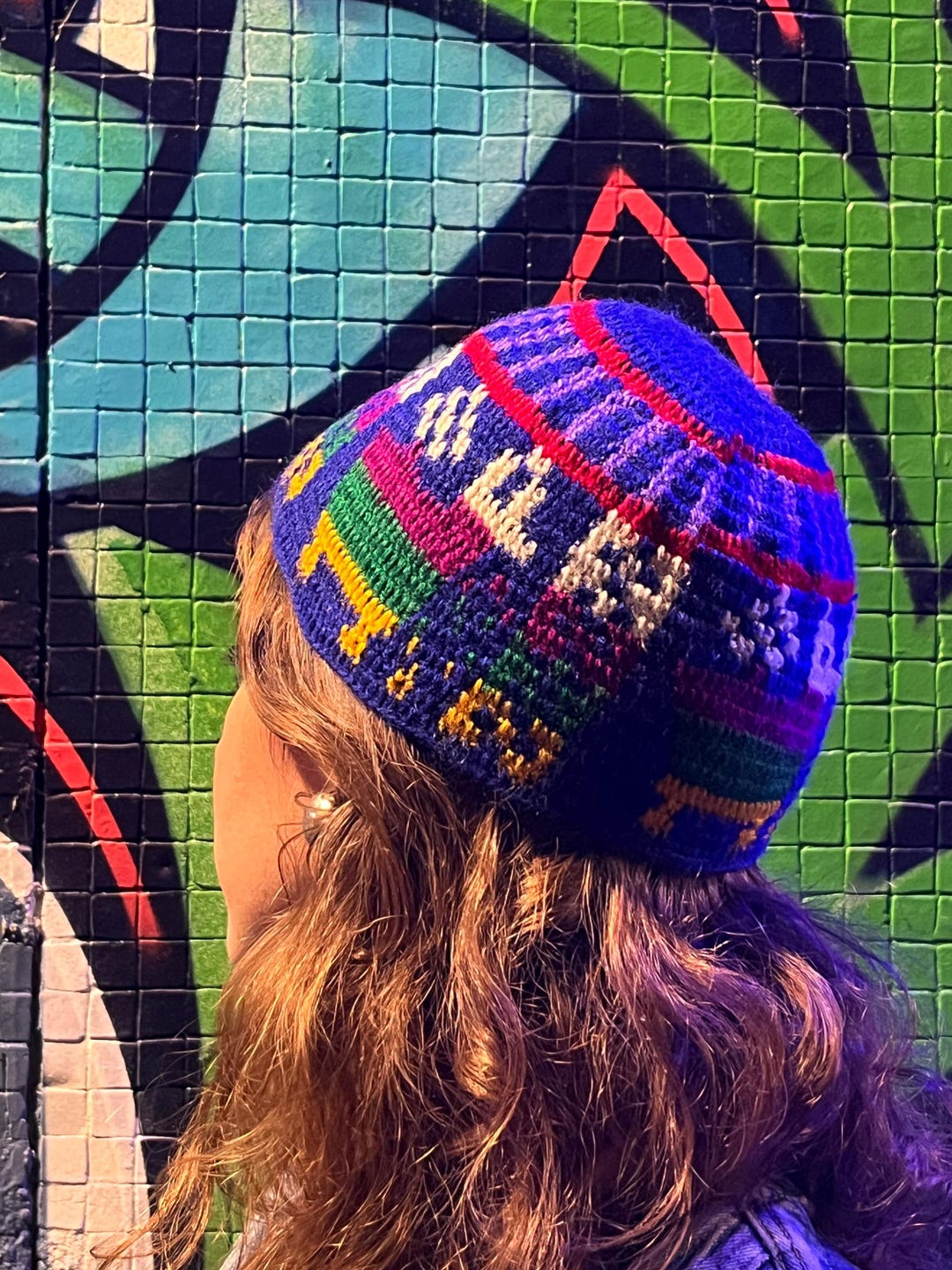 Moroccan Crochet Hat – Colorful Handmade Wool Skull Cap – Berber Kufi ...