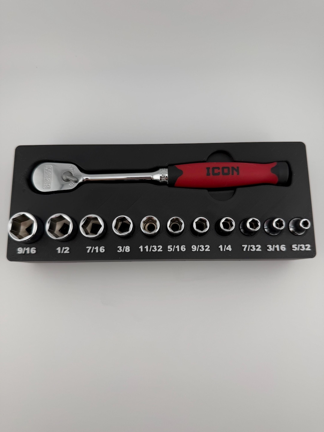 Gridfinity Bin for 1/4 Harbor Freight Icon Ratchet & Socket Set 3D Printed Tool Organizer - Etsy