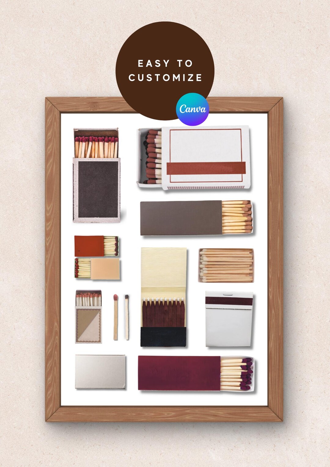 MATCHBOX POSTER TEMPLATE Matchbox Art Print Template Customizable in ...