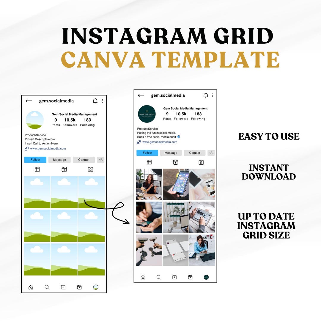 Instagram Grid Planner, Drag & Drop Instagram Feed Planner, Canva ...