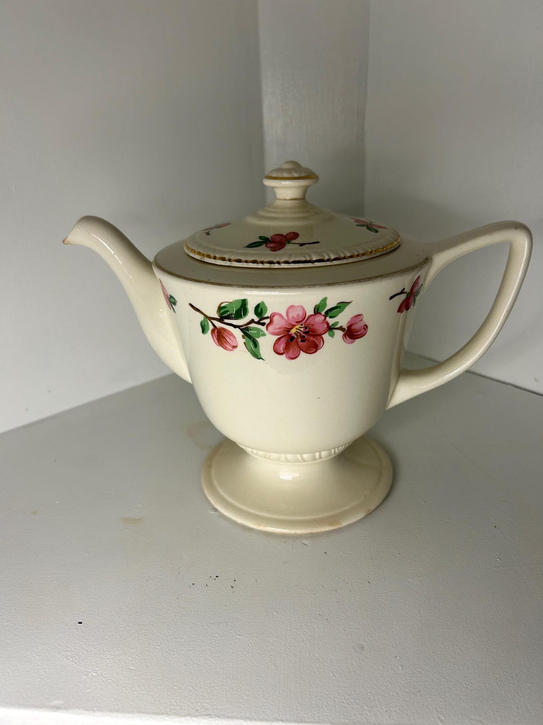 Homer Laughlin Liberty Teapot - Apple Blossom Floral Pattern - L46N6 - Etsy