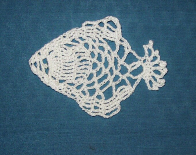 Crochet Puffer Fish Doily Ready to Ship White Tatted Fish Doily - Etsy