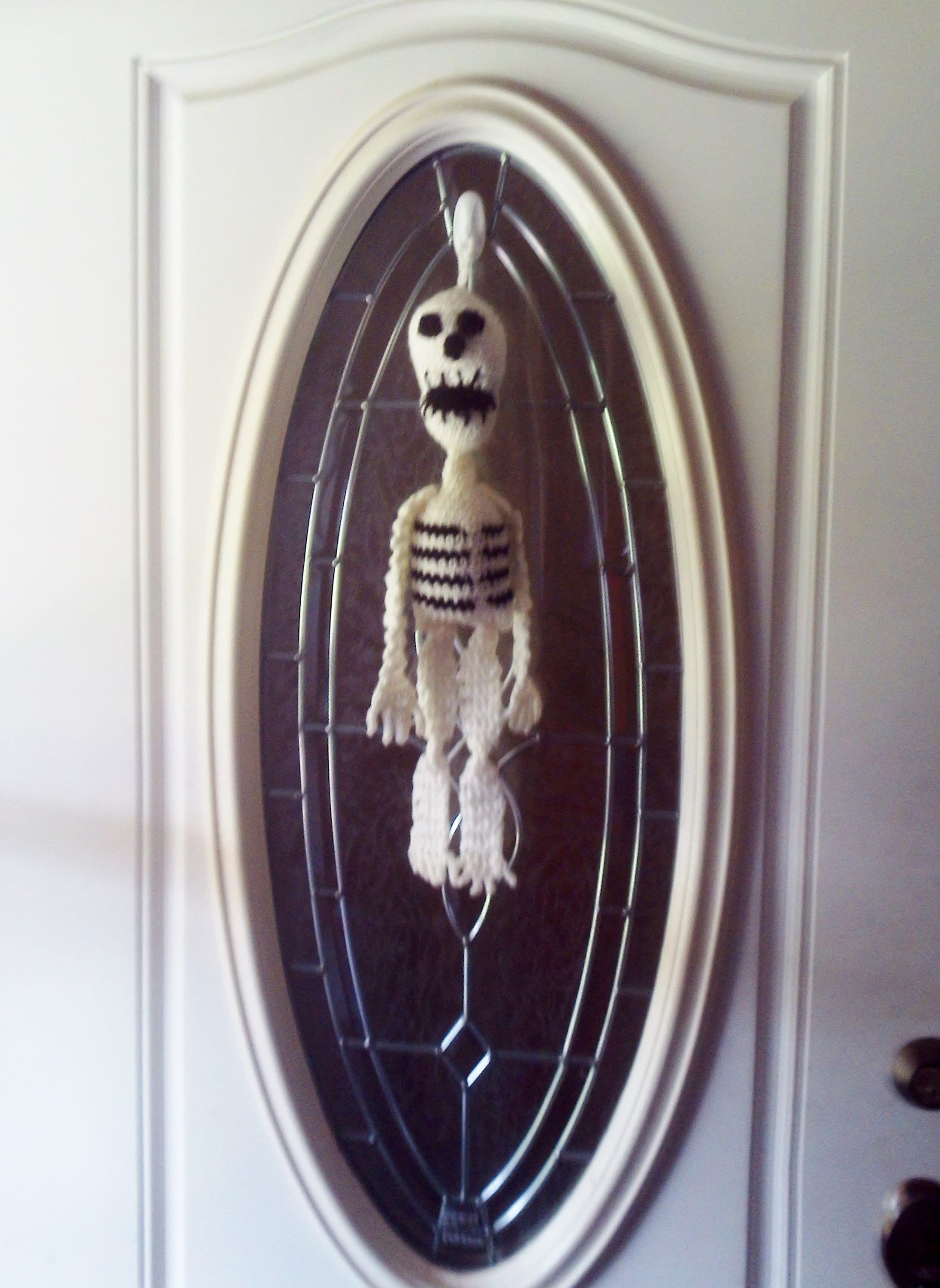 Spooky Hanging Skeleton, Halloween Decoration, Crochet Plush Skull and ...