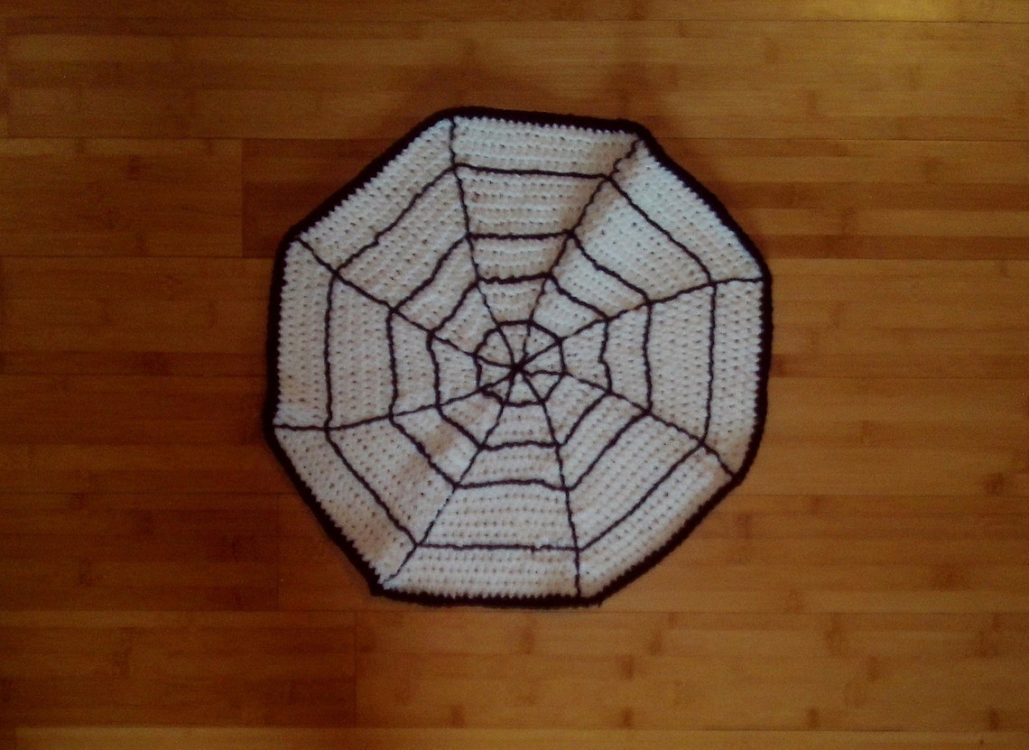 Spider Web Table Mat, Halloween Decoration, Spider, Crochet Centerpiece ...