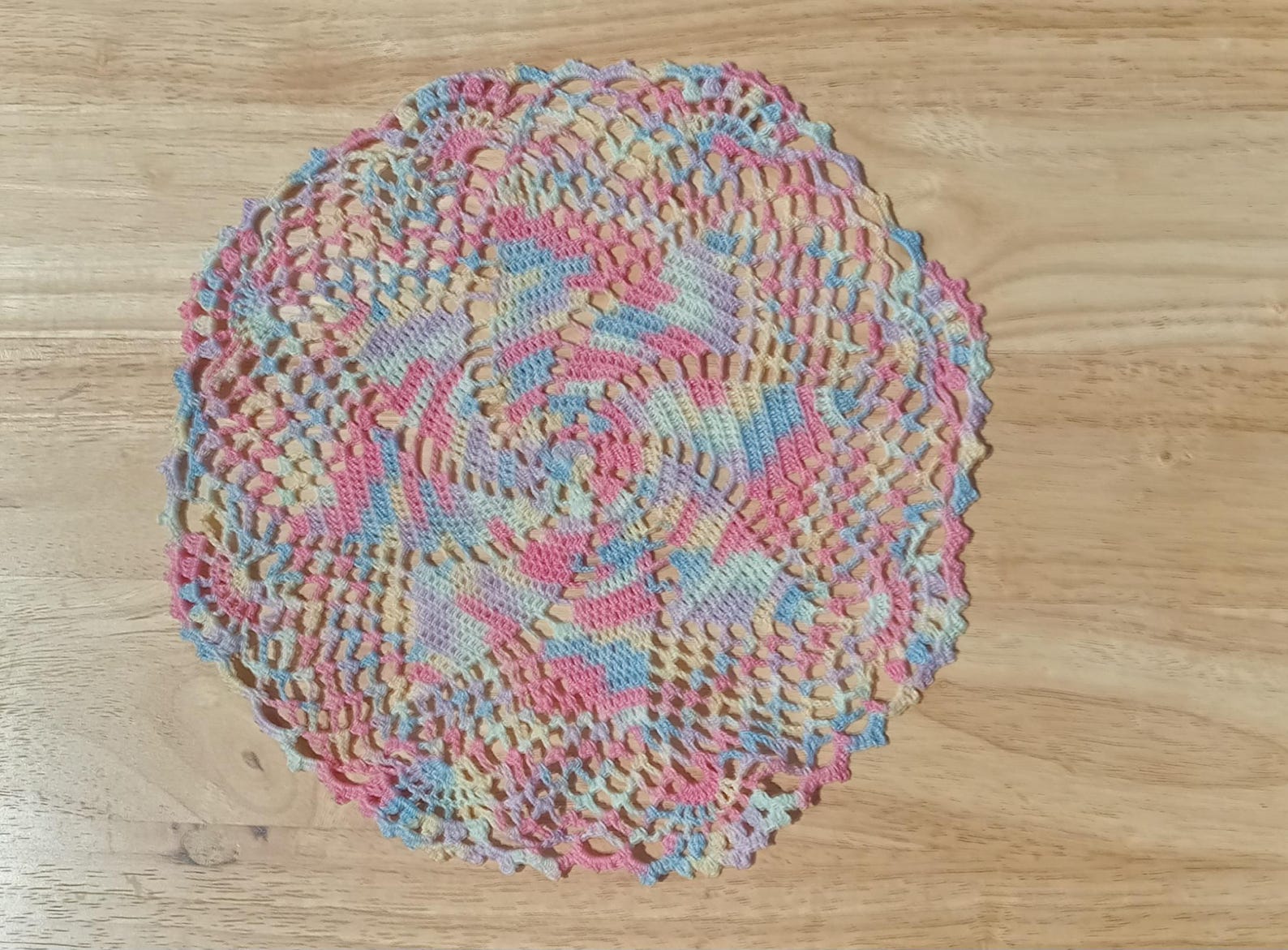 Pastel Pinwheel Doily, Table Decoration, Wall Art, Home Decor, Handmade ...