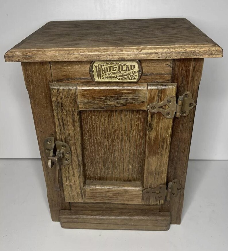 Vintage White Clad Oak Wood Ice Box End Table 17 X 14 X 11. Beautiful ...
