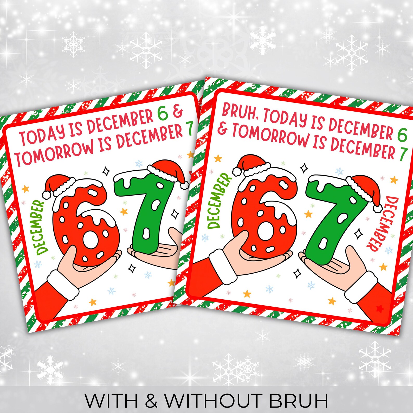 6 7 Elf Prop Sign, Six Seven Elf Idea, 6-7 Christmas Prop, 6-7 December ...