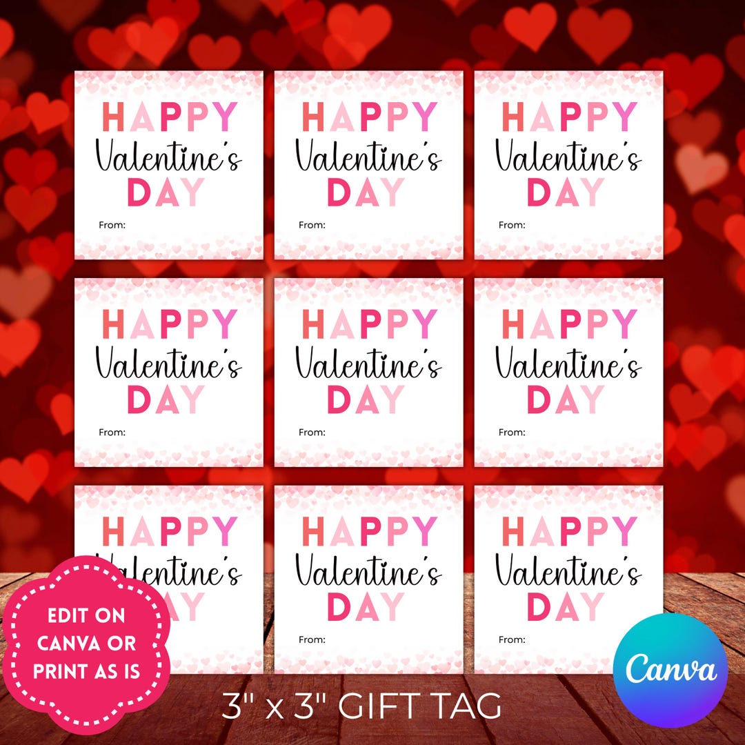 Valentine's Gift Tag, Valentine Tag for Cupcakes Sweet Treat Instant ...