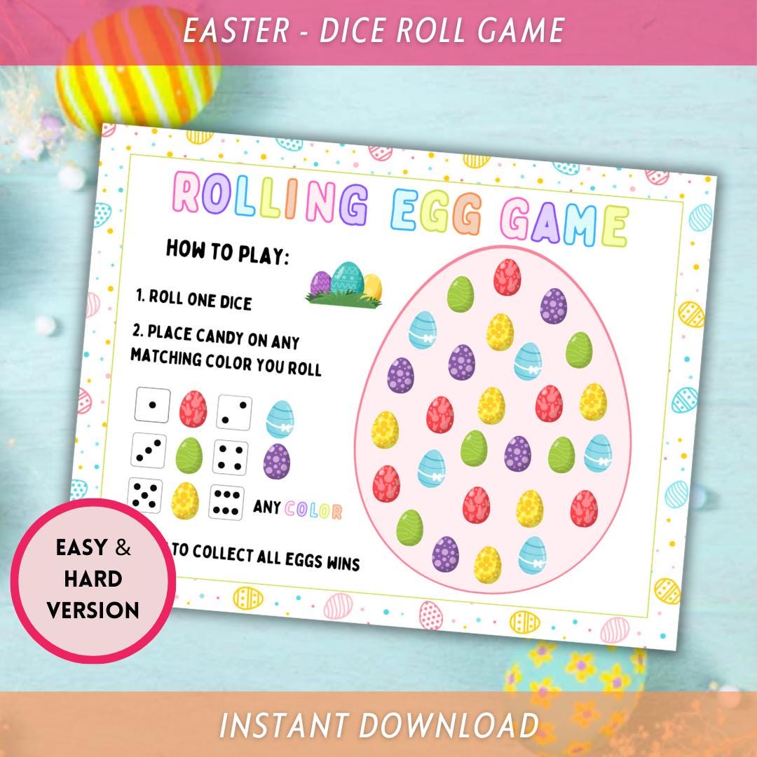 Easter Game, Kids Easter Game, Dice Roll Game, Children's Easter Games ...