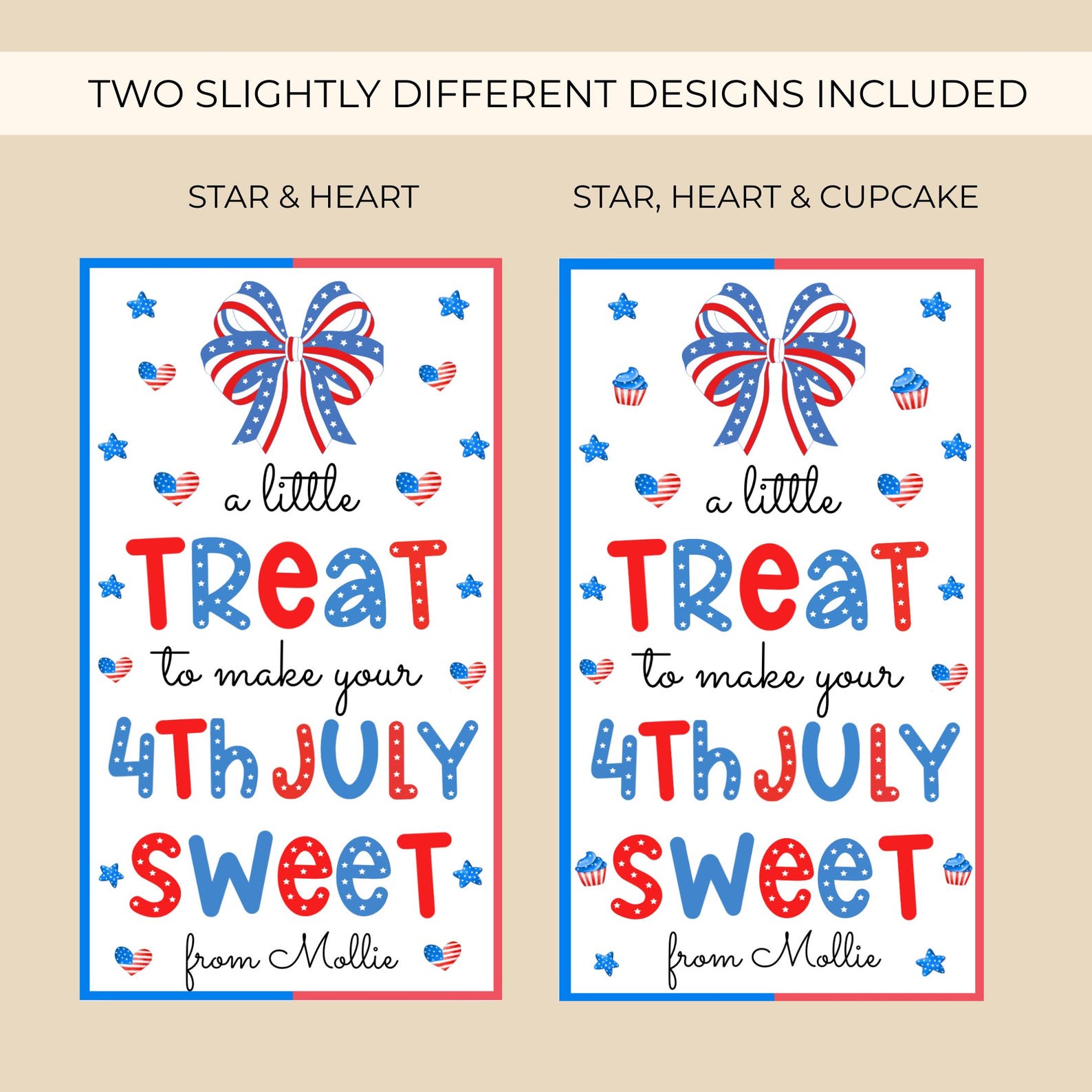 4th July Gift Tag: Editable American Flag (canva Template) - Etsy