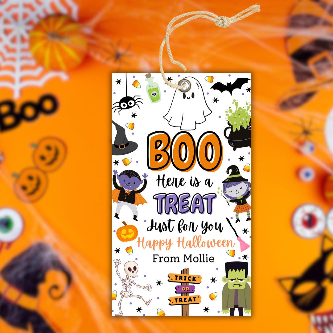 Halloween Gift Tag, Halloween Gift Tag for School Kids, Classroom ...