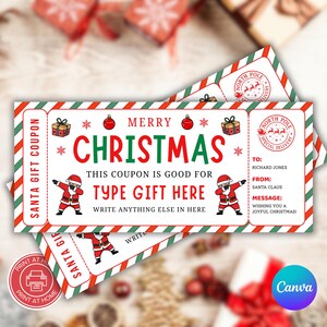 Christmas Coupon, Xmas Coupon, Editable Christmas Gift Certificate ...