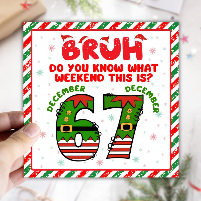 6 7 Elf Prop Sign, Six Seven Elf Idea, 6-7 Christmas Prop, 6-7 December ...