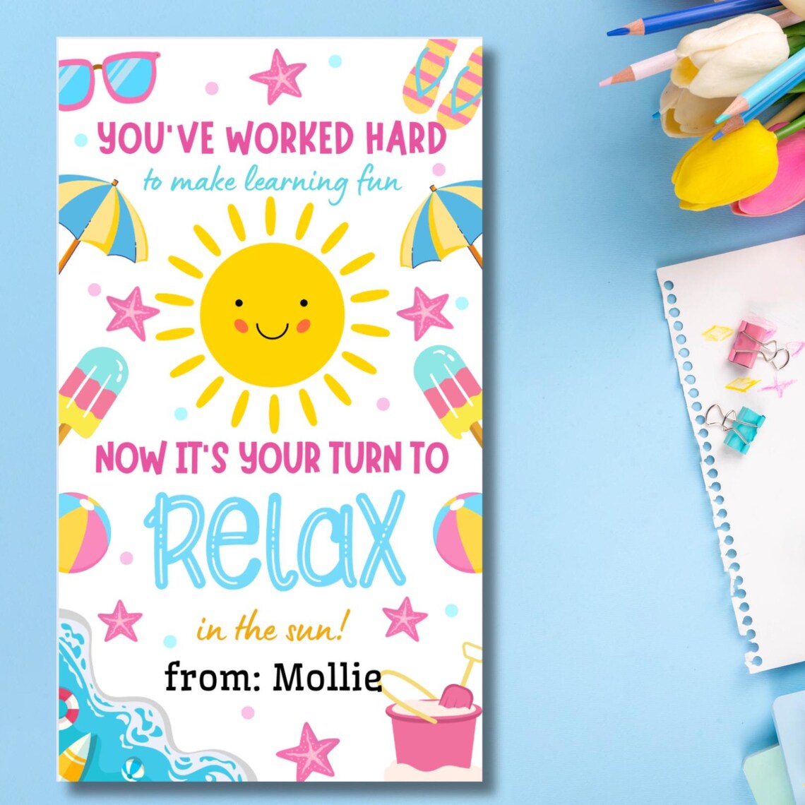 Editable Last Day of School Gift Tag: Summer Printable (canva Template ...