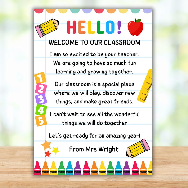 First Day of School Letter to Students, Editable Teacher Welcome Letter ...