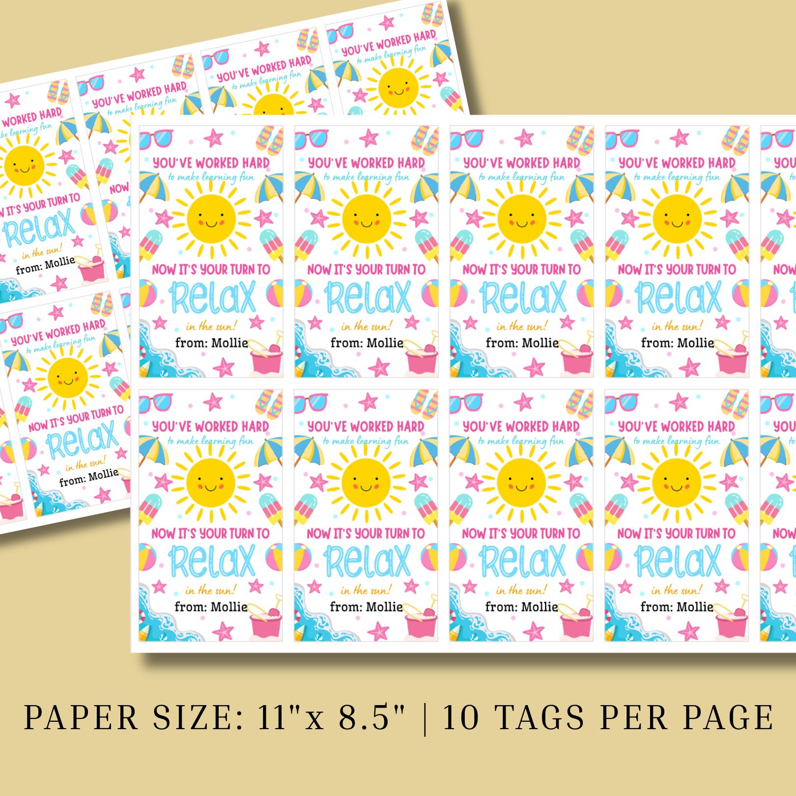 Editable Last Day of School Gift Tag: Summer Printable (canva Template ...