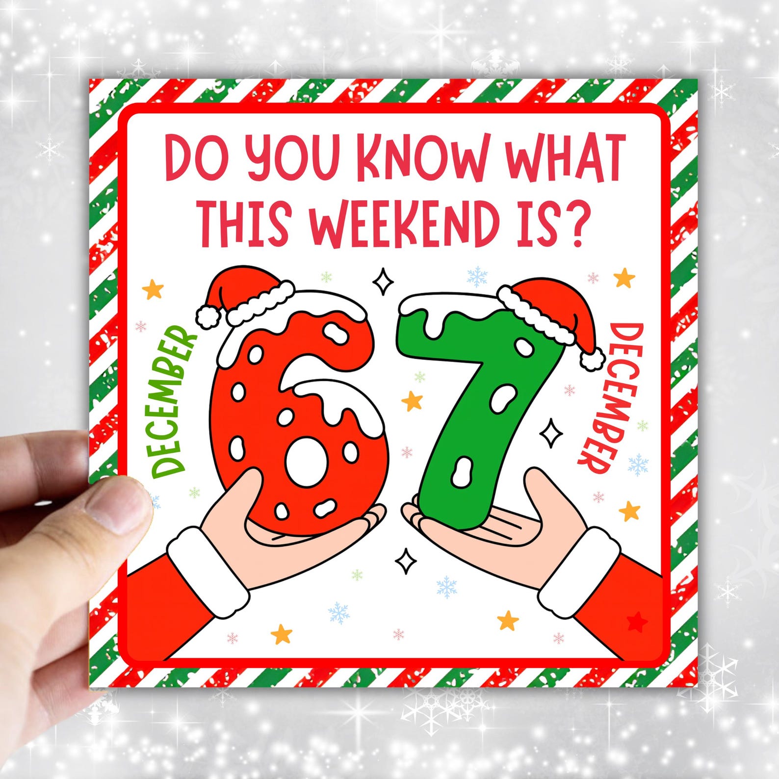6 7 Elf Prop Sign, Six Seven Elf Idea, 6-7 Christmas Prop, 6-7 December ...