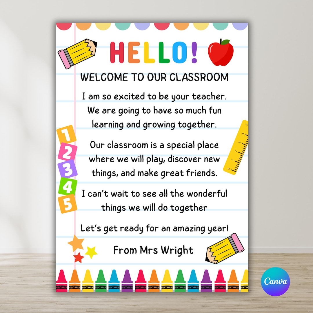 First Day of School Letter to Students, Editable Teacher Welcome Letter ...