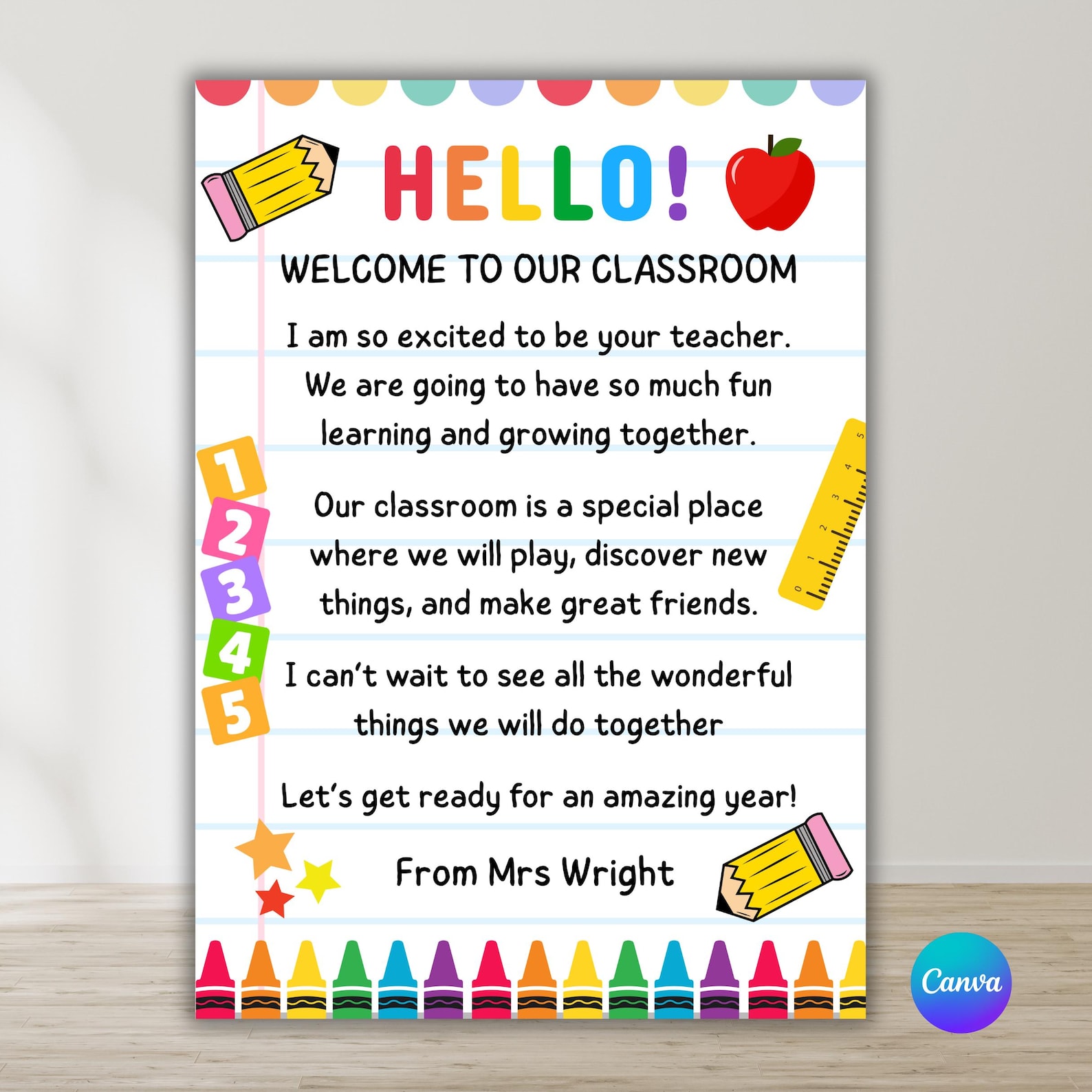 First Day of School Letter to Students, Editable Teacher Welcome Letter ...