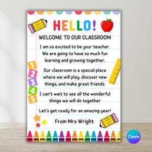 First Day of School Letter to Students, Editable Teacher Welcome Letter ...