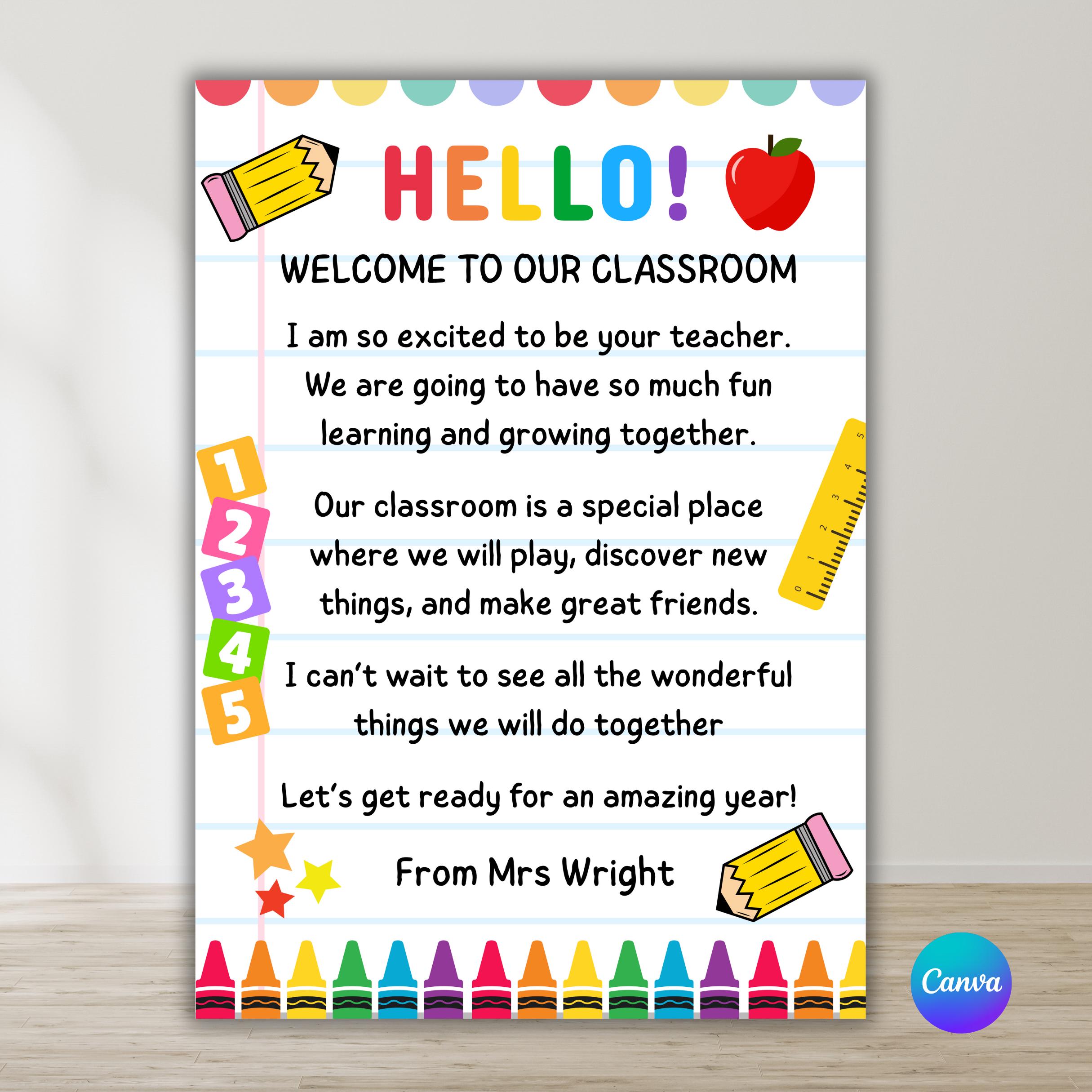 First Day of School Letter to Students, Editable Teacher Welcome Letter ...