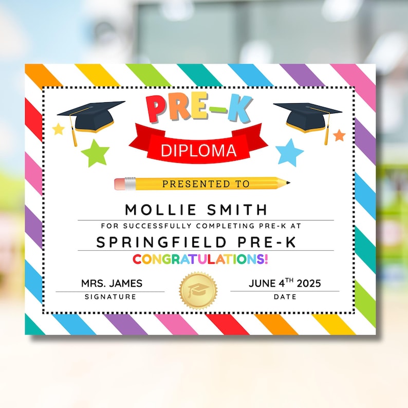 Pre-k Graduation Certificate, Pre-k Grad Diploma Editable Canva ...