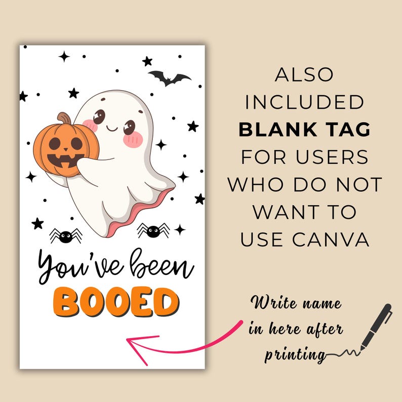 Halloween You've Been Booed Gift Tag, Halloween Booed Gift Tag ...