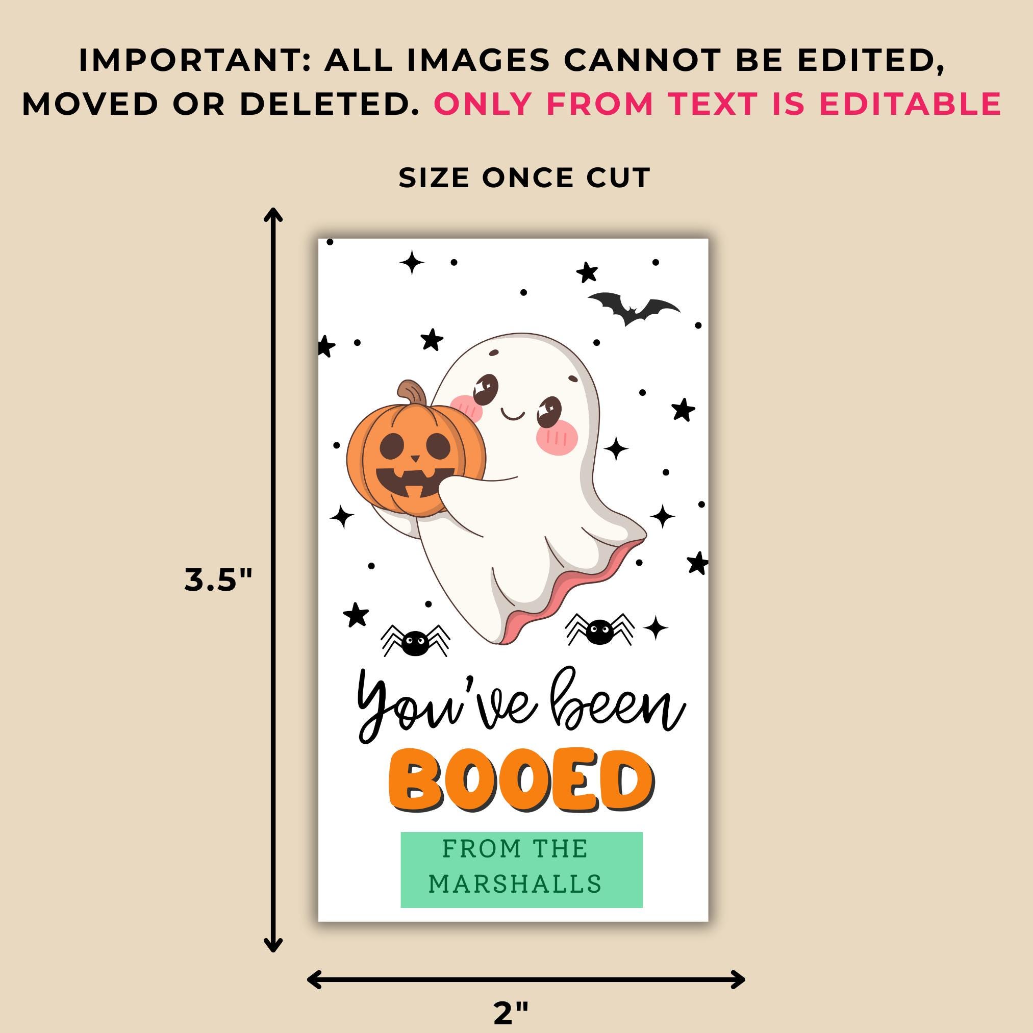 Halloween You've Been Booed Gift Tag, Halloween Booed Gift Tag ...