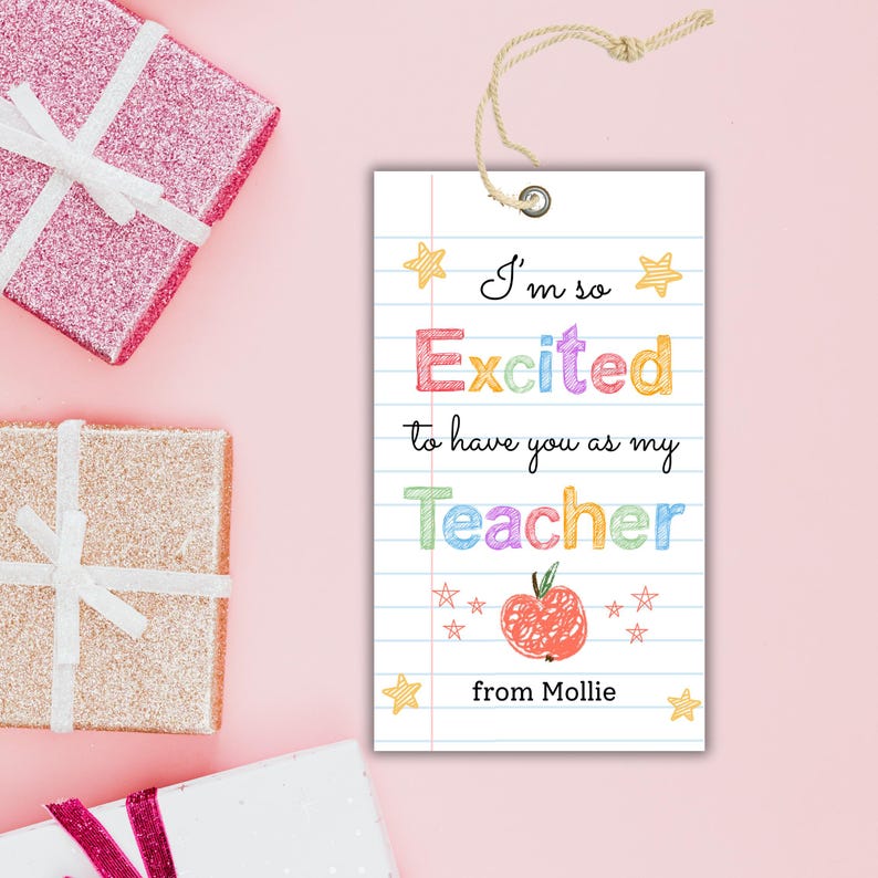 First Day of School Teacher Gift Tag, I'm so Happy to Have You as My ...