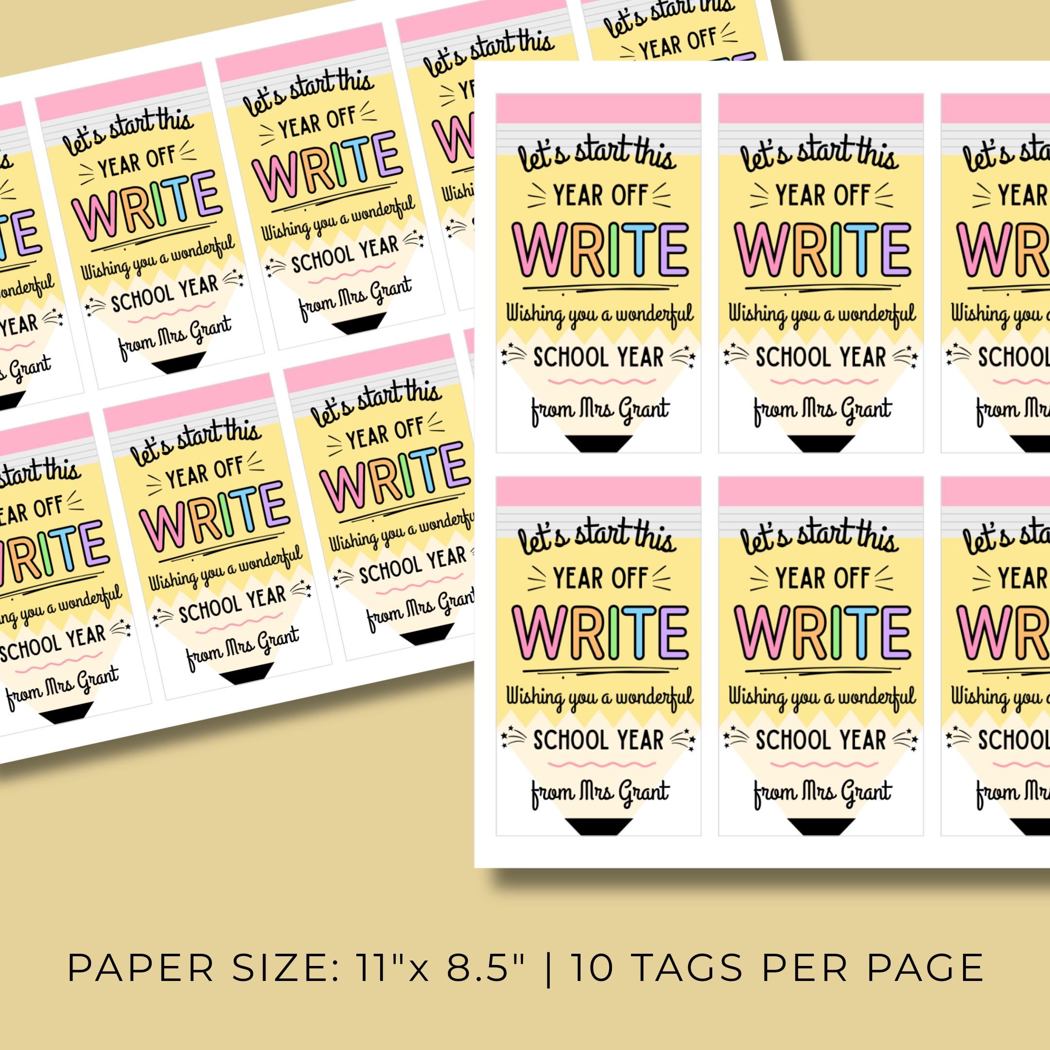 First Day of School Gift Tag, Welcome Back to School Label, First Day ...