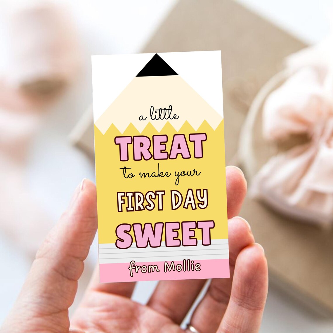 Welcome Back to School Gift Tag: Yellow Pencil Design (editable Canva ...