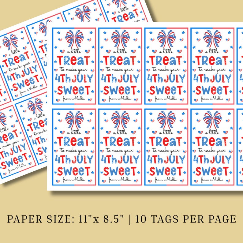 4th July Gift Tag: Editable American Flag (canva Template) - Etsy