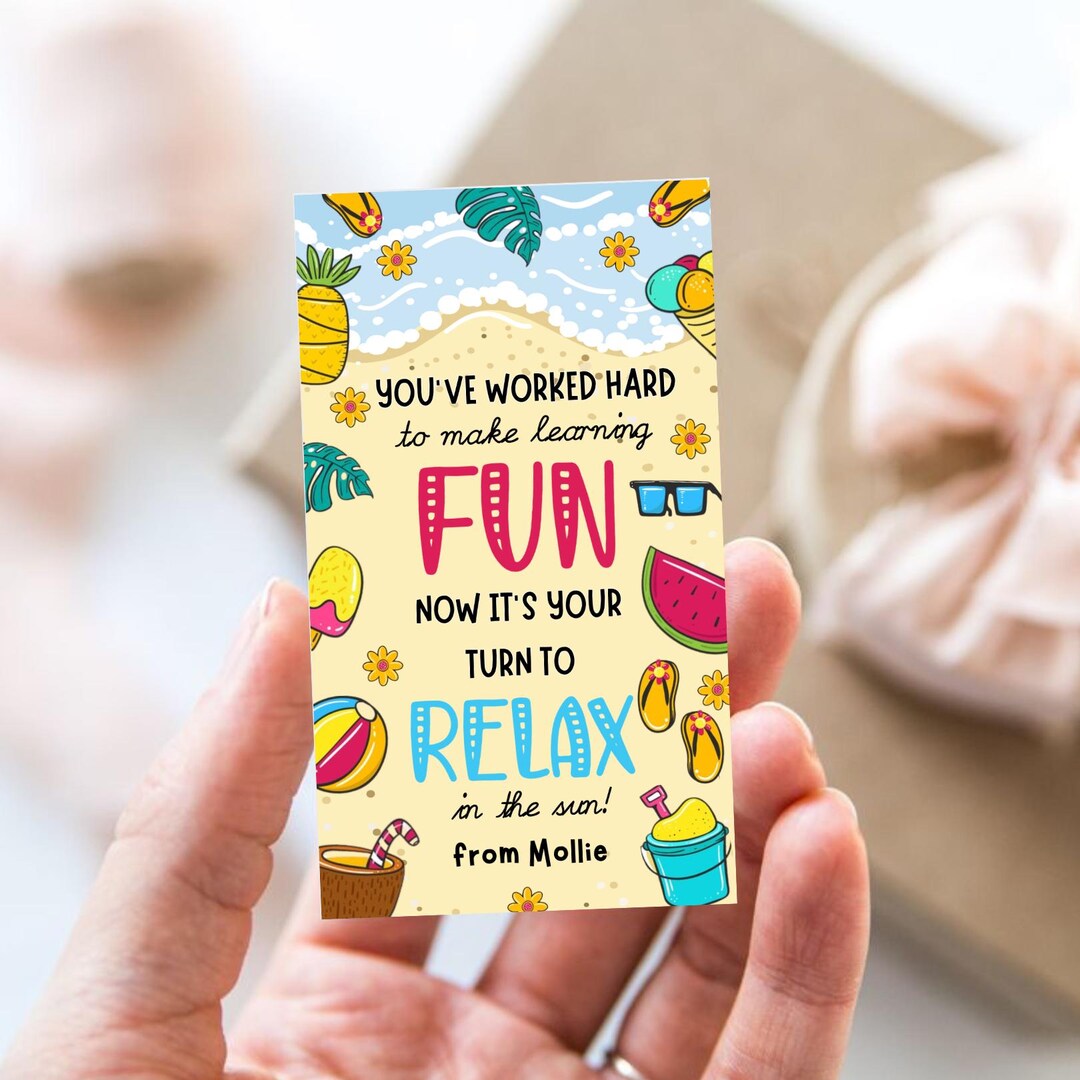 Editable Last Day of School Gift Tag, Summer End of School Year Tag ...