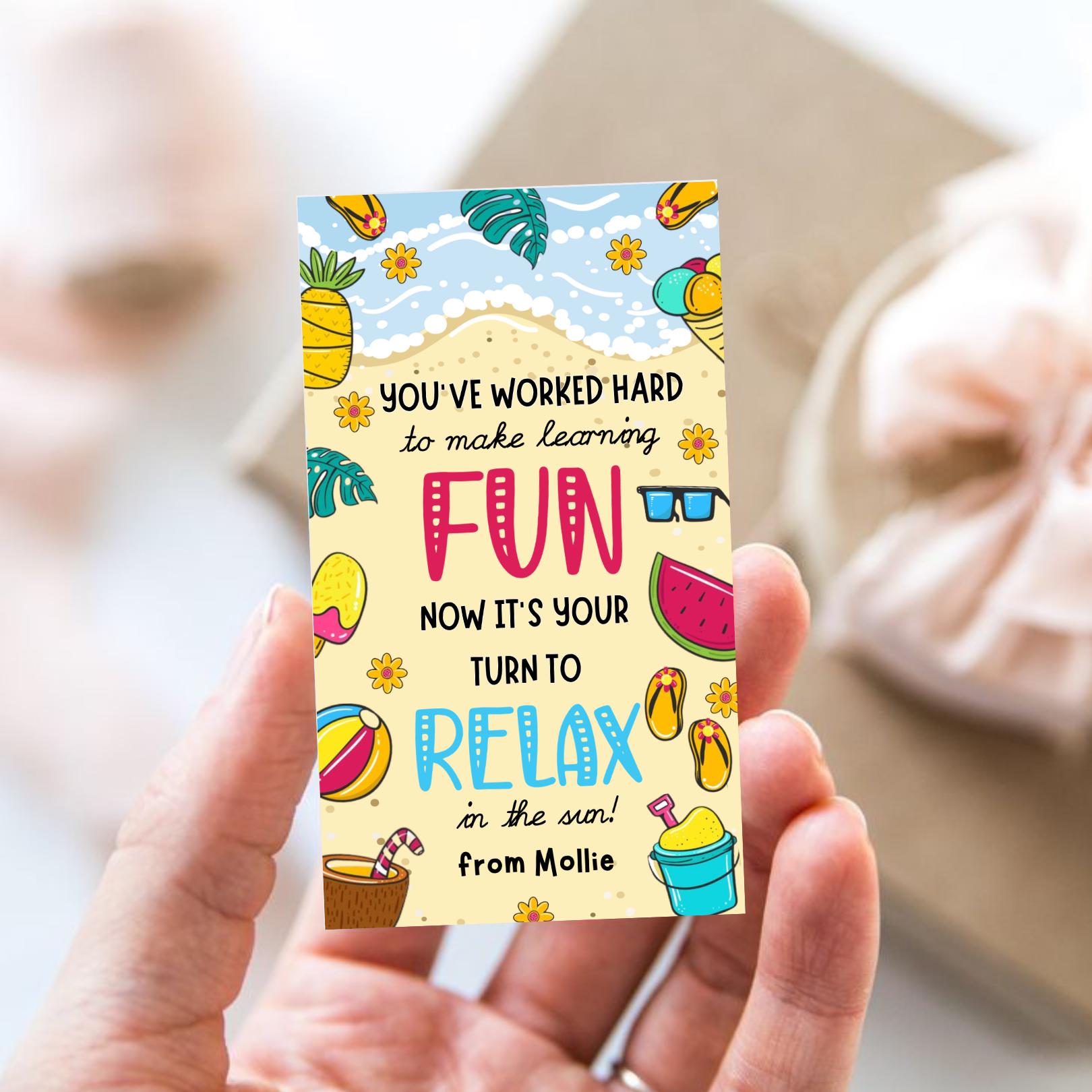 Editable Last Day of School Gift Tag, Summer End of School Year Tag ...