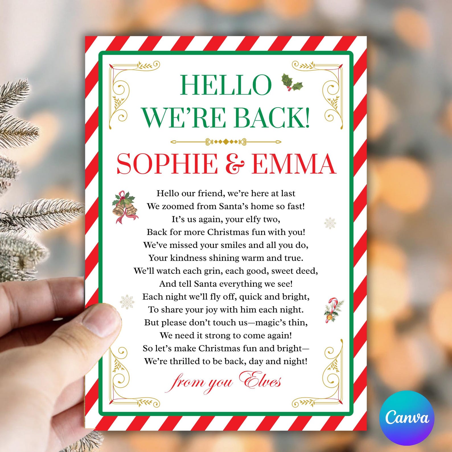 Editable We're Back Elf Letter, Vintage Elf Letter, Traditional Elf ...