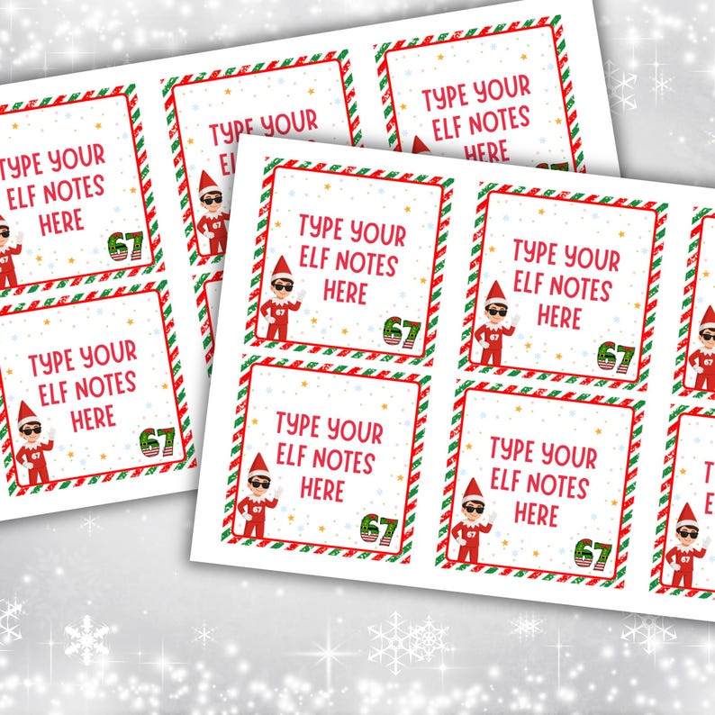 Editable Elf Notes 6 7, Elf Notes Editable, Mini Elf Notes 6-7 Editable ...