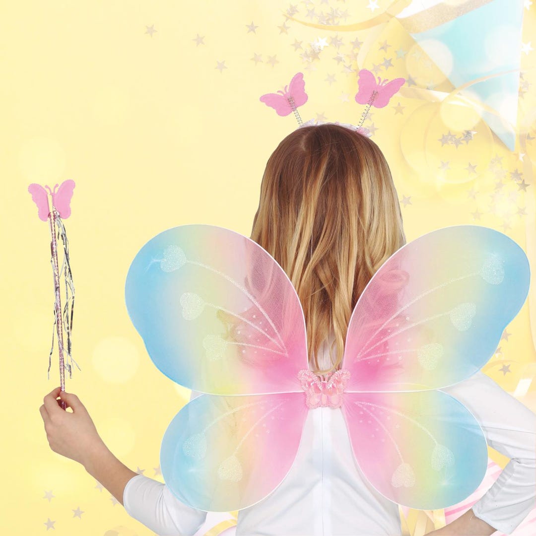 Rainbow Fairy Wings Set - Etsy