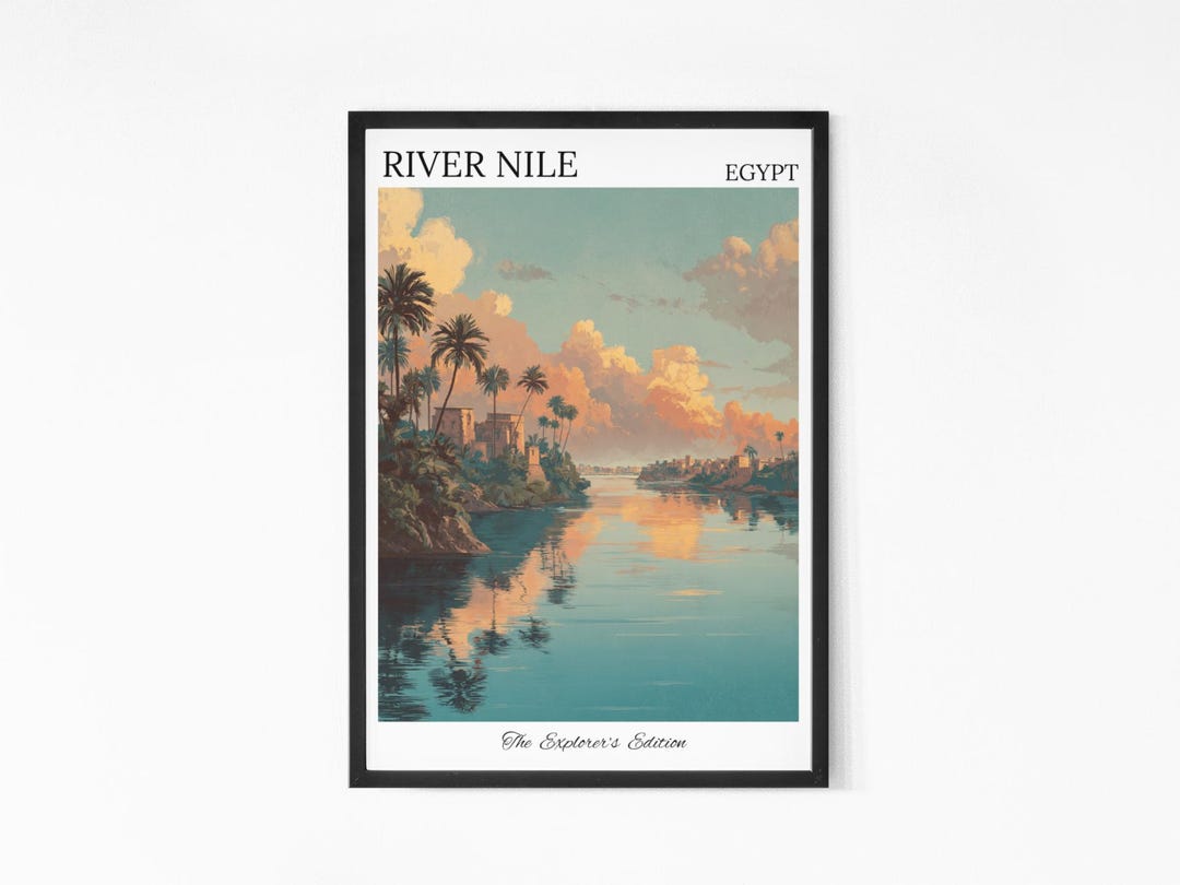 River Nile Print: Travel Poster, Egypt Vintage Wall Art - Etsy