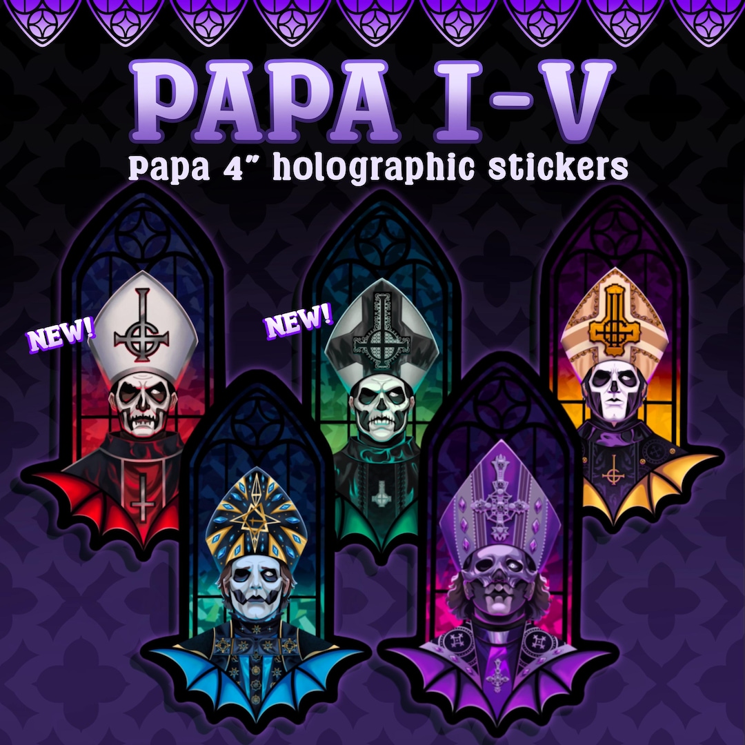 RESTOCK | Satanic Pope 4 Inch Holographic Stickers - Etsy