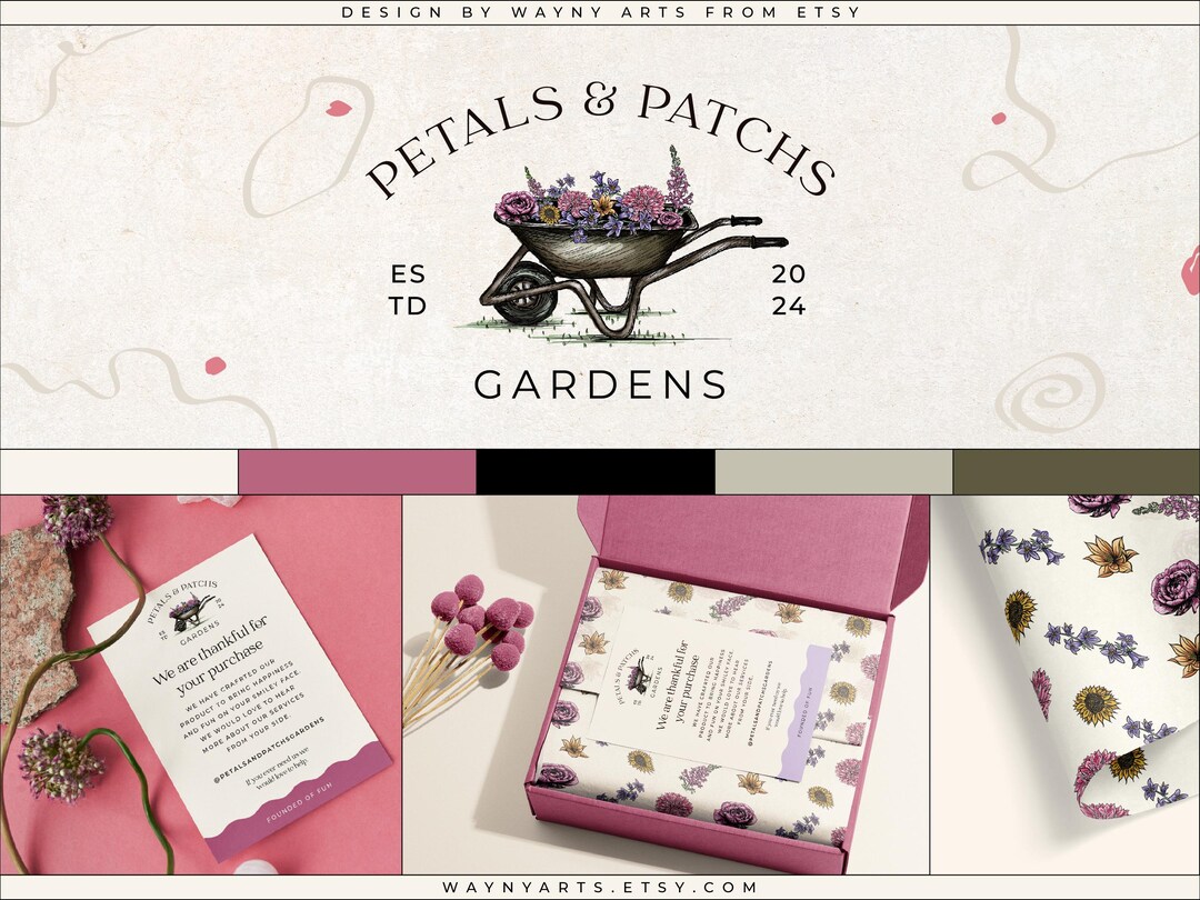 Premade Flower Farm Logo Design, Florist Logo, Flowers Logo, Family ...