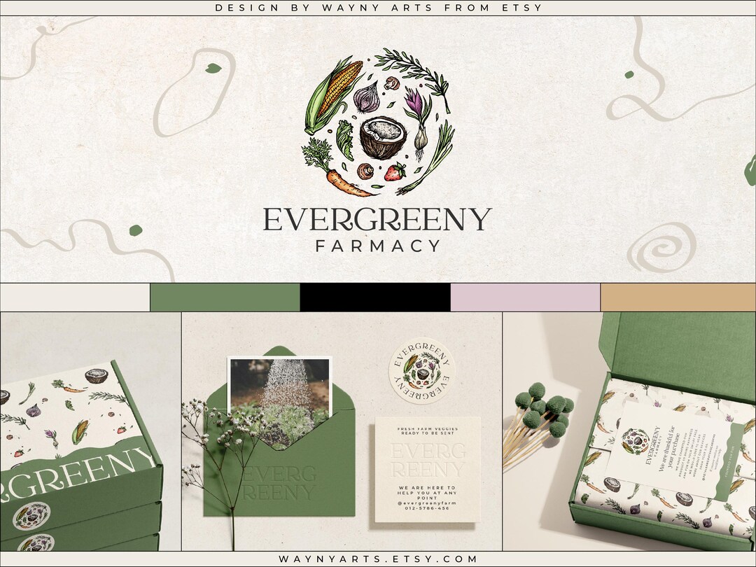 Vegetables Farm Logo Design, Organic Food Logo, Farming Logo, Veggie ...