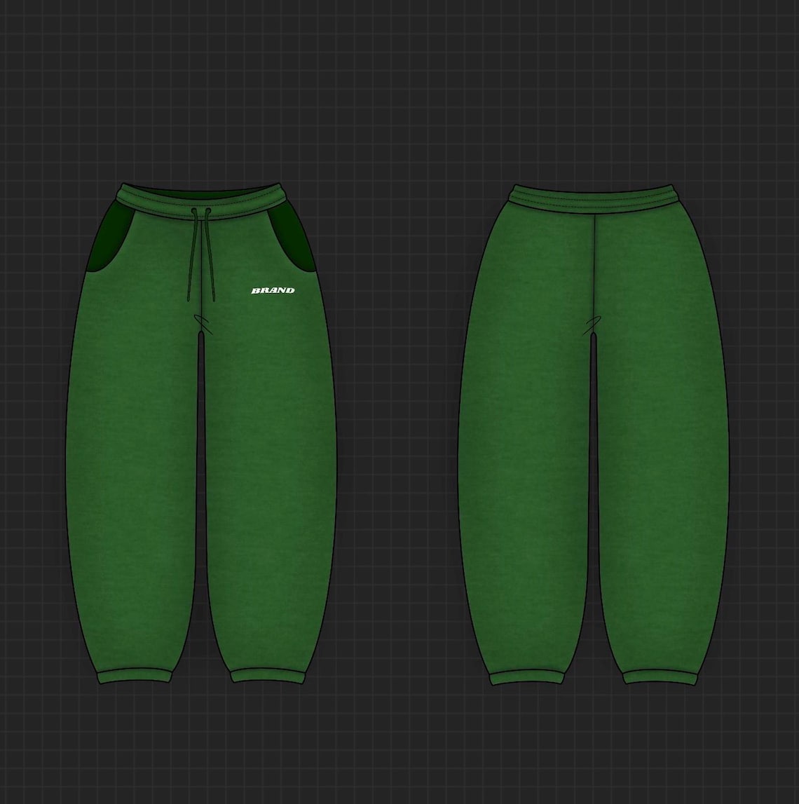 Mockup Baggy Jogger - Oversize Jogger Vector - Streetwear Mockup ...