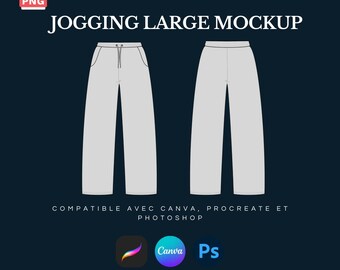 Mockup Baggy Jogger - Oversize Jogger Vector - Streetwear Mockup ...