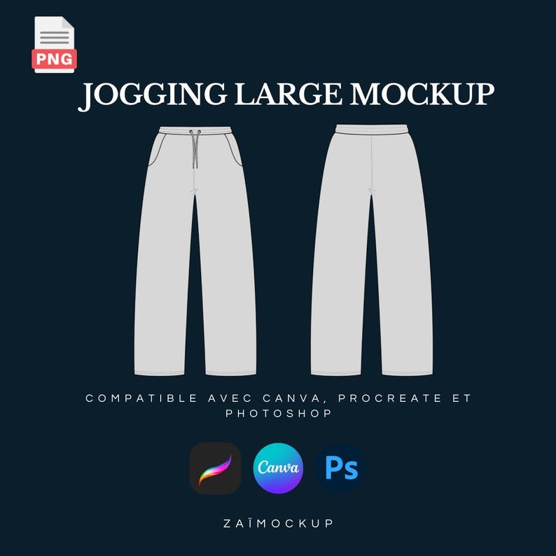 Mockup Oversize Jogger - Oversize Jogger Vector - Streetwear Mockup ...