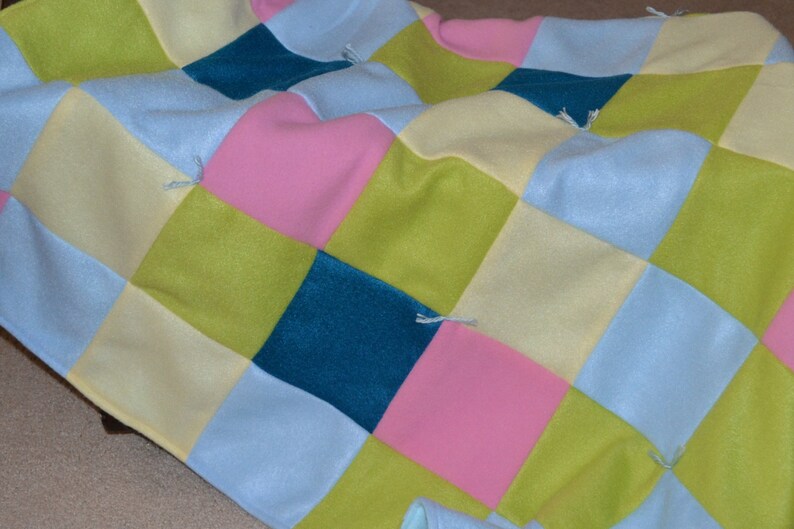 Multi-colored Fleece Quilt - Etsy
