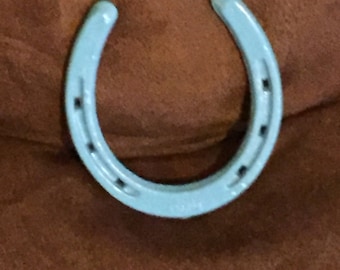 Pair Chippy Blue royal Metal Lucky Horseshoes 7 Inch by 7 Inch, T ...