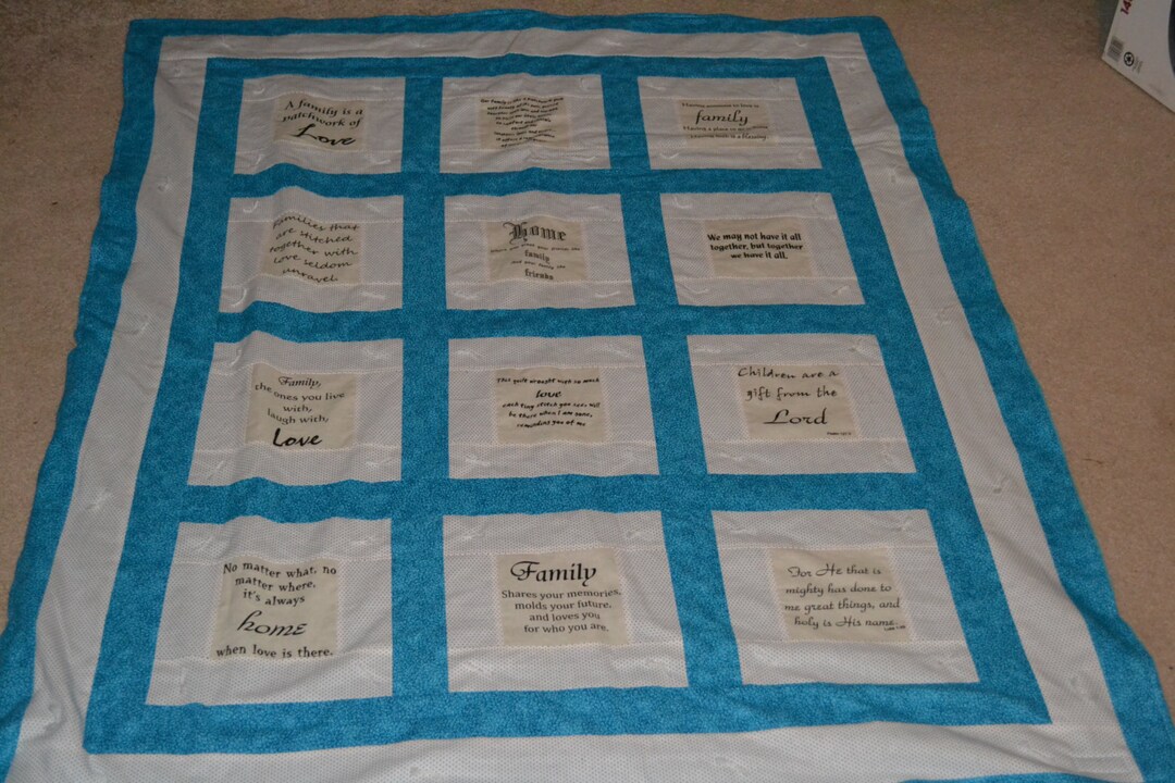 Family Inspirational Quilt - Etsy