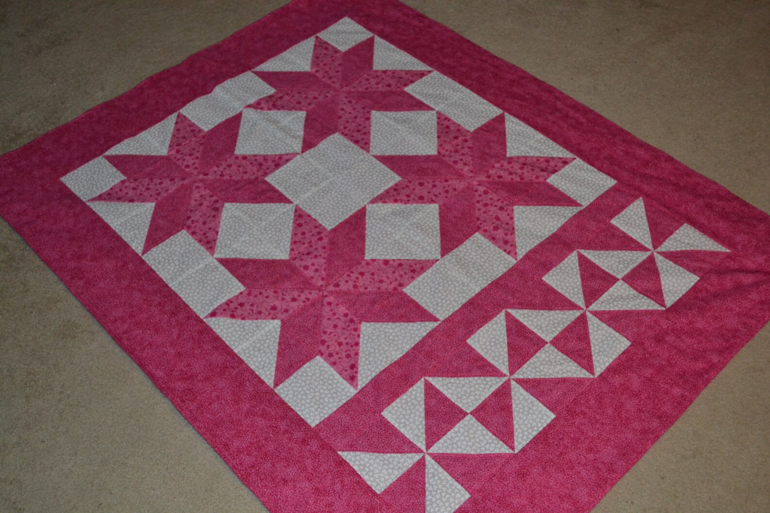 Pink Stars and Pinwheels Quilt - Etsy